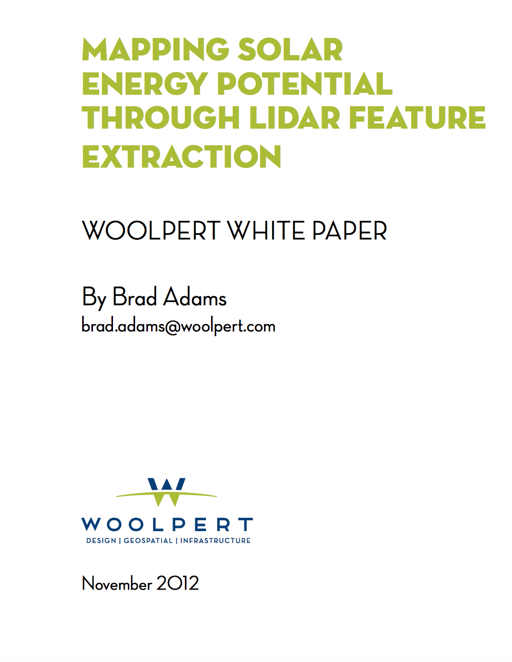 Mapping Solar Energy Potential Through Lidar Feature Extraction Woolpert